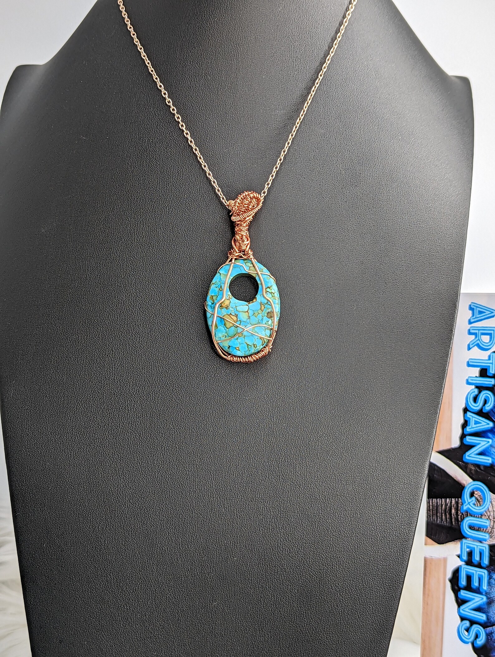 Copper Wire Wrapped Composite Turquoise Pendant - Etsy