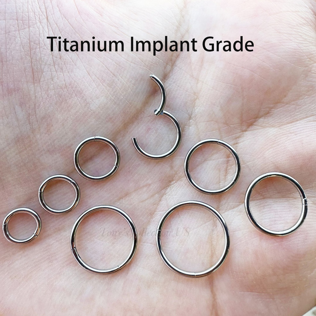 Solid Titanium Implant Grade HINGED Segment Nose Ring Septum Clicker ...