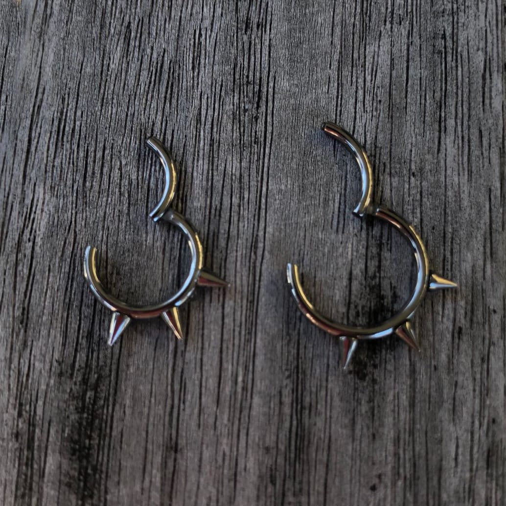 14g 16g 8mm 10mm Implant Grade Titanium Triple Spike Threat - Etsy