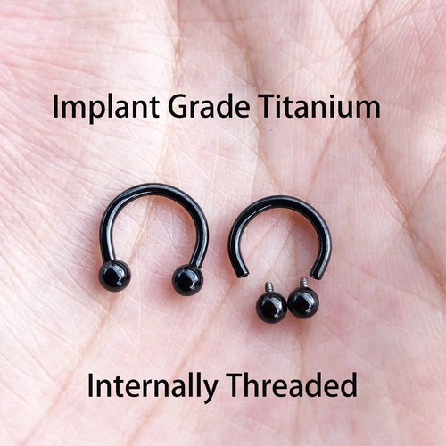 16G Titanium Internally Threaded Septum Ring Horseshoe - Etsy