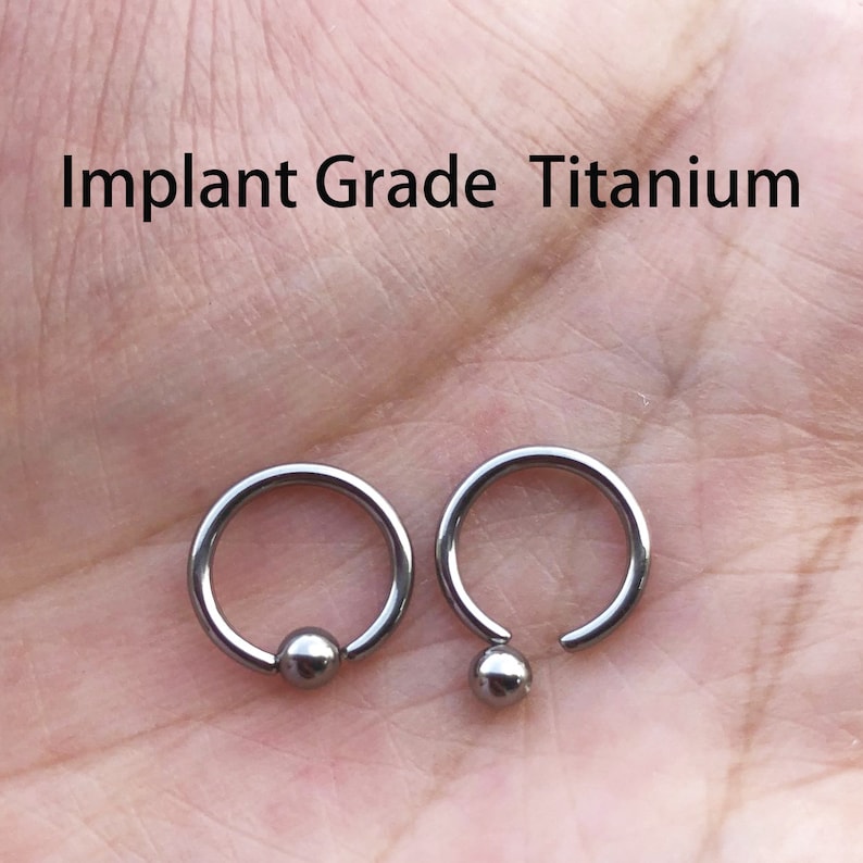 18G 16G 14G Implant Grade Solid Titanium Ball Closure BCR Captive Bead ...