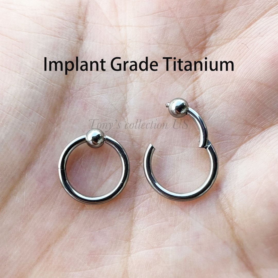 Implant Grade Titanium BCR Clicker 18G 16G 14G Silver Color HINGED ...