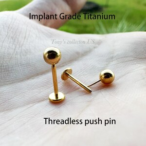 Gold Color Implant Grade Titanium Threadless Push Pin 1.5mm, 2mm, 2.5mm ...
