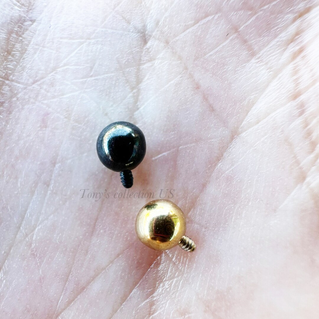 3mm, 4mm, 16g 14g Internally Threaded Implant Grade Titanium Gold Black ...