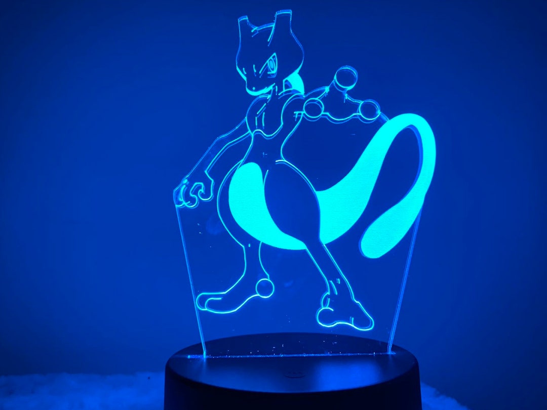 Pokemon Led Lamp Mewtwo Led Kids Lamp. - Etsy