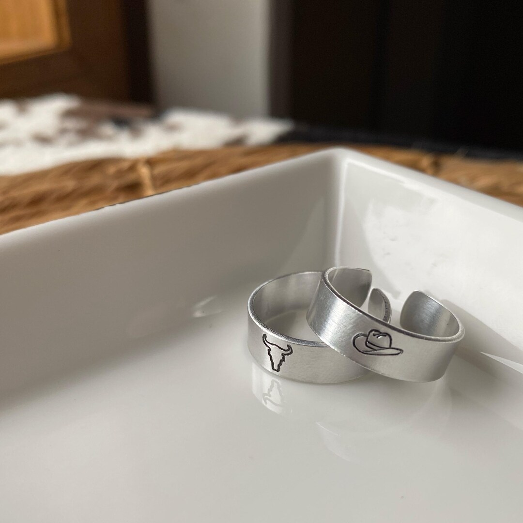 Western Stamped Ring, Western Ring, Stamped Western Ring, Cowboy Hat ...