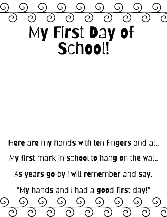 Handprint Poem About School