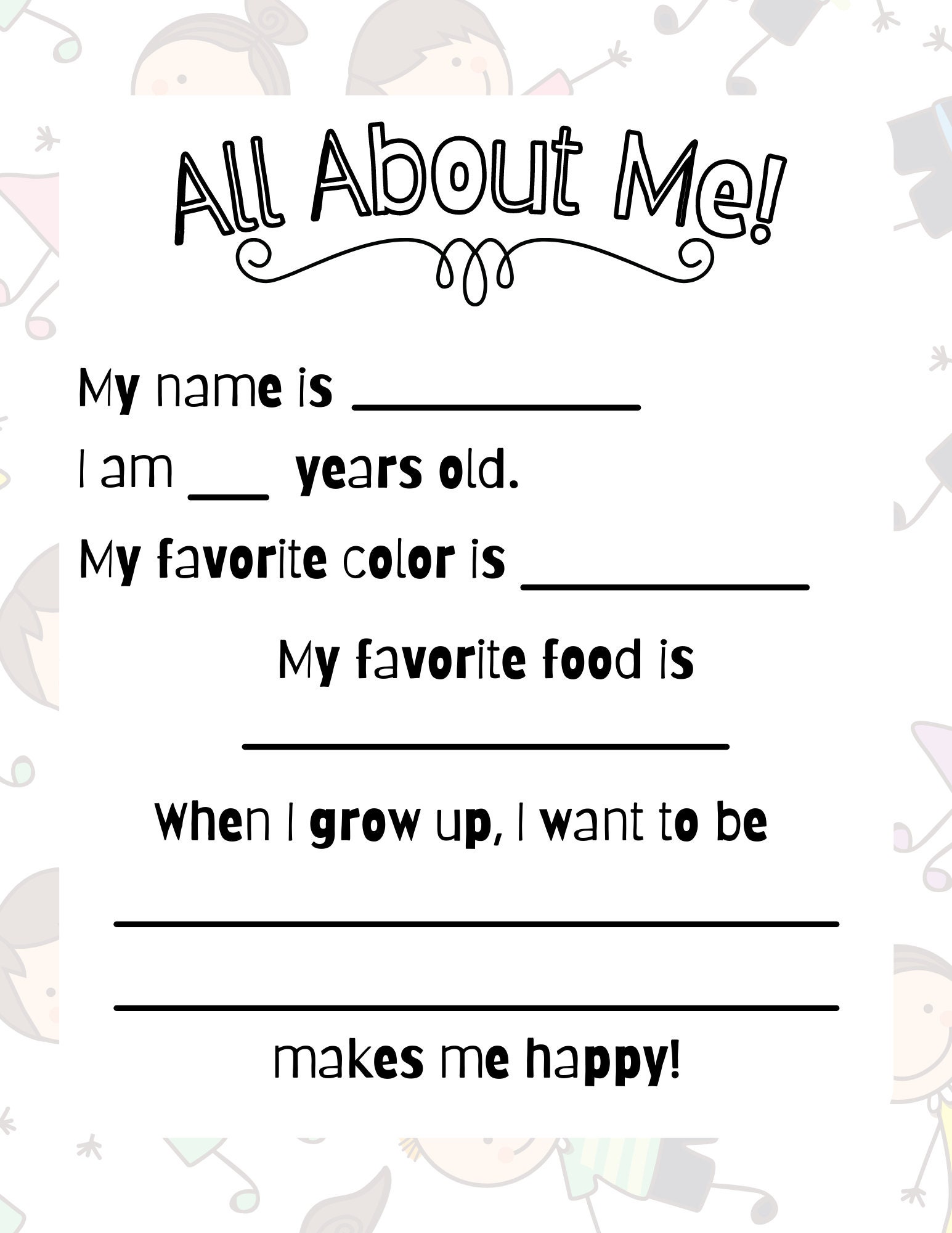 All About Me Preschool Worksheet, First Day of Preschool Handprint Poem ...