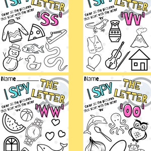 I Spy ABC Coloring Sheets, Search and Color ABC Activities, Preschool ...
