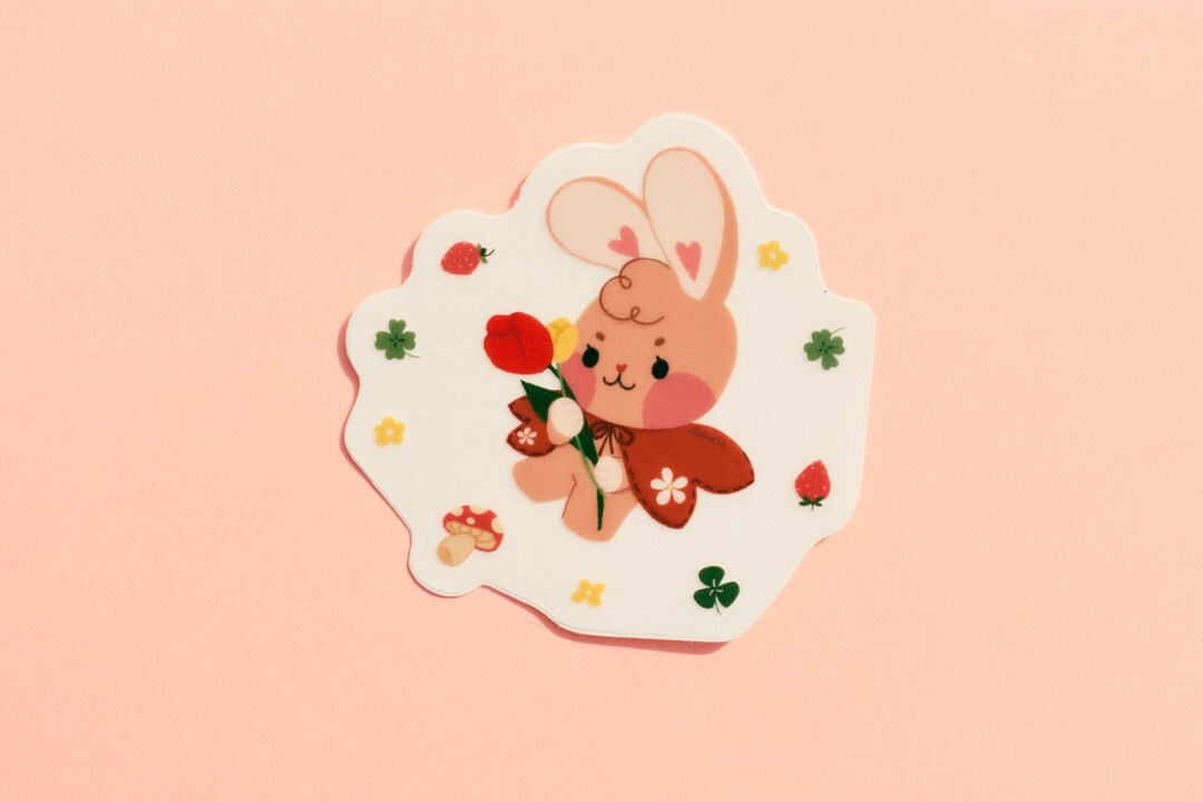 Bun Bun Bunny Weatherproof Clear Sticker Cute Rabbit - Etsy