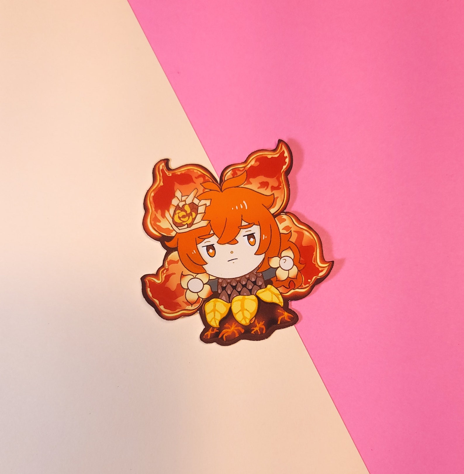 Diluc Pyro Regisvine Sticker Kaeya X Cryo Mage Genshin - Etsy