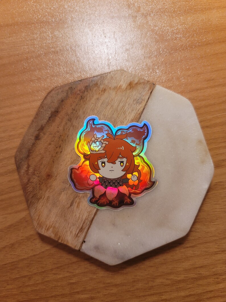 Diluc Pyro Regisvine Sticker Kaeya X Cryo Mage Genshin - Etsy