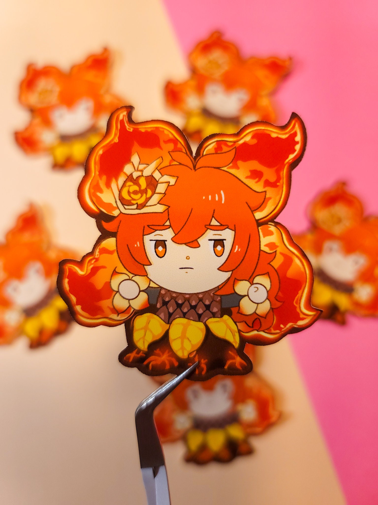 Diluc Pyro Regisvine Sticker Kaeya X Cryo Mage Genshin - Etsy