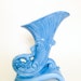 Vintage Blue Cornucopia Vase or Planter, Bisqueware Planter - Etsy