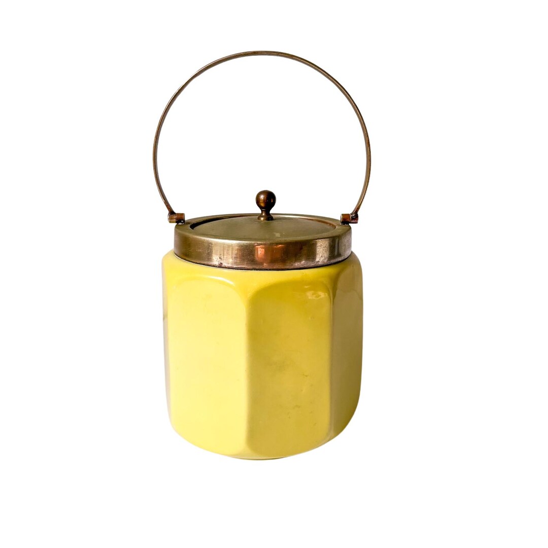 Vintage Chartreuse Ceramic Tea Caddy or Biscuit Barrel - Etsy