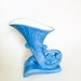 Vintage Blue Cornucopia Vase or Planter, Bisqueware Planter - Etsy