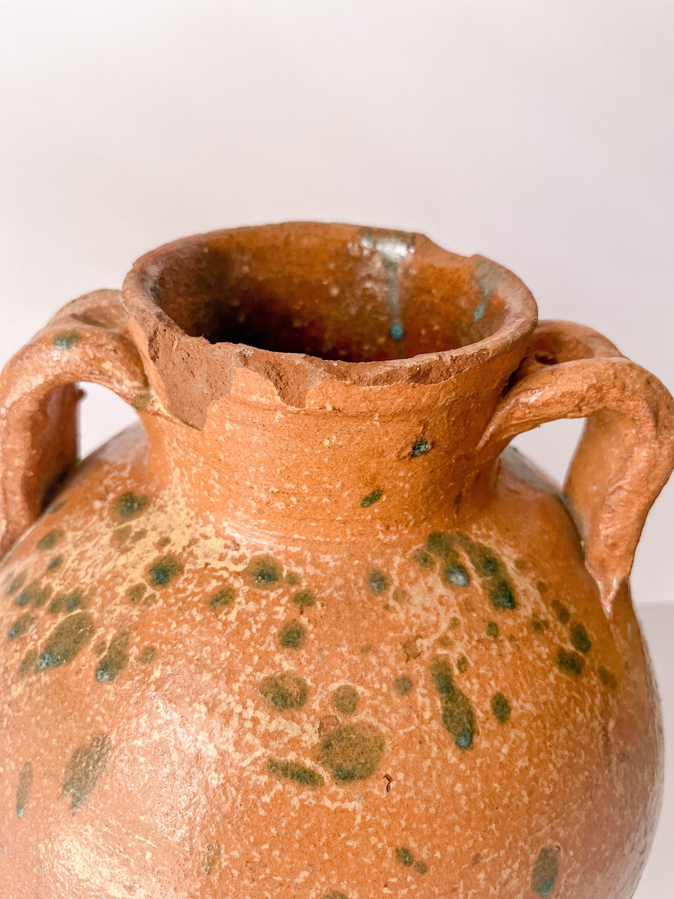 Antique Turkish Terracotta Clay Olive Jar, Green Glaze, Earthenware - Etsy