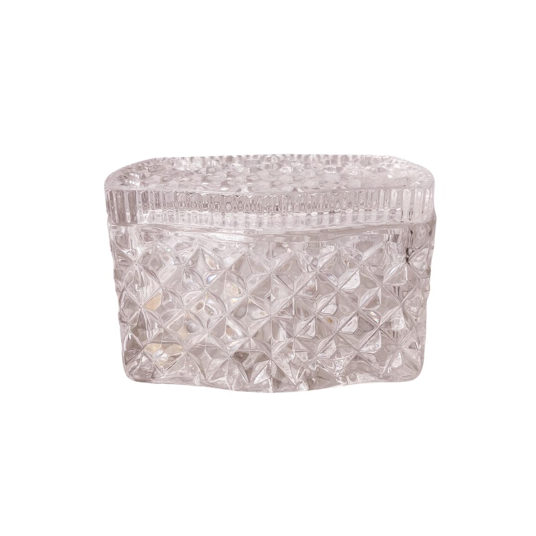 Vintage Crystal Glass Trinket Box, Jewelry Box, the European Collection ...