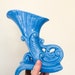 Vintage Blue Cornucopia Vase or Planter, Bisqueware Planter - Etsy