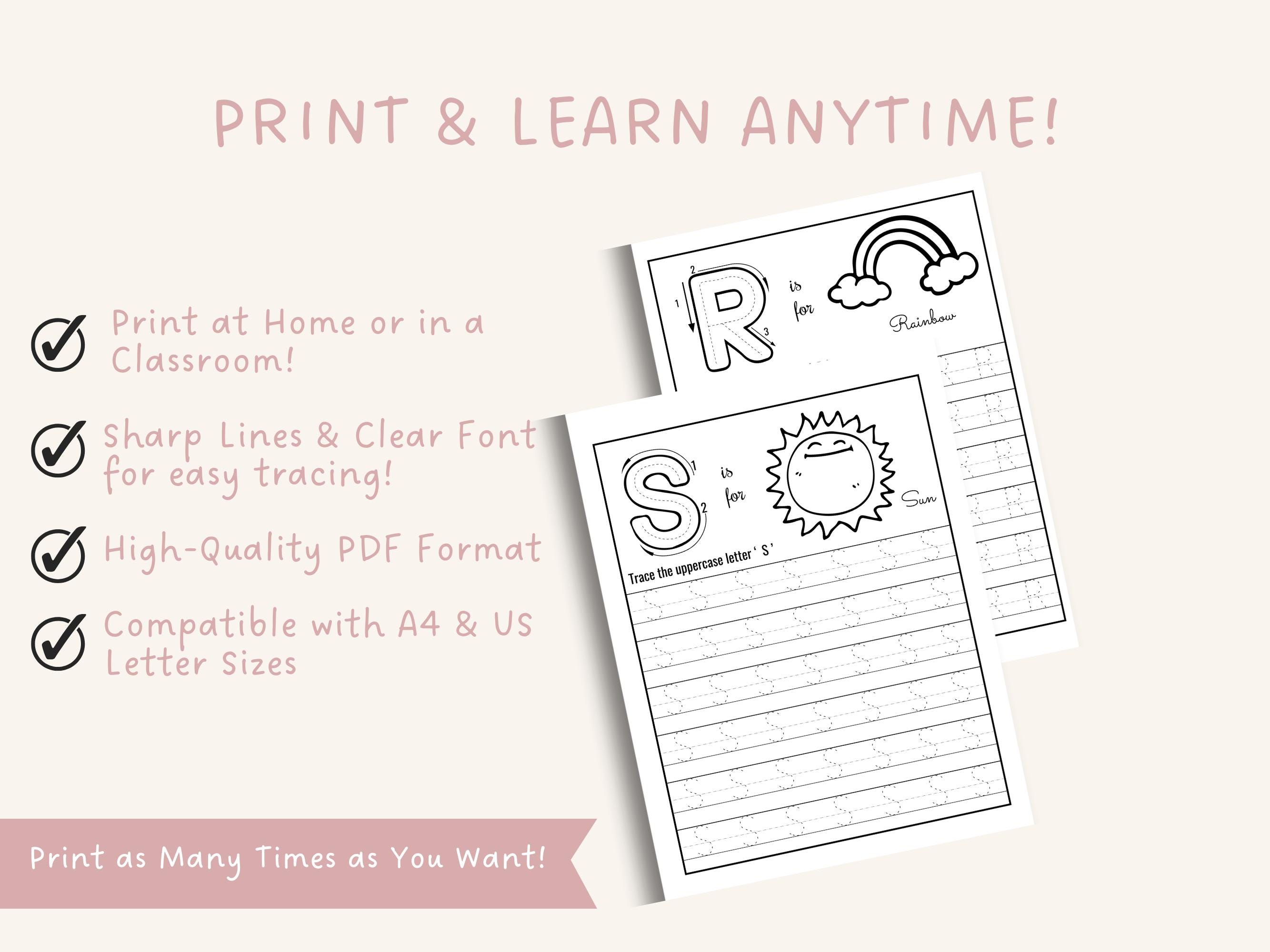 Alphabet Tracing & Coloring Pages | A-Z Upper and Lowercase Handwriting ...