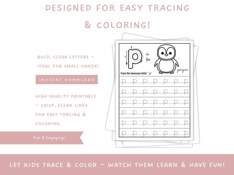 Alphabet Tracing & Coloring Pages | A-Z Upper and Lowercase Handwriting ...