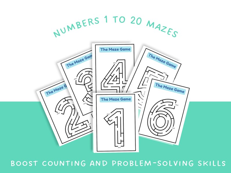 100-page Bundle Maze Game Printable | Alphabet, Numbers & Shapes | Kids ...