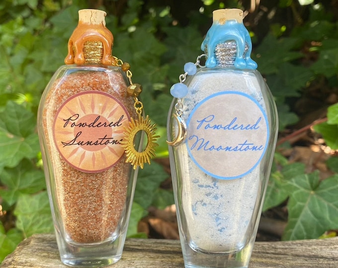 Powdered Moonstone & Sunstone Magical Apothecary Potion Bottle Witch ...