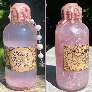 Cherry Blossom Elixir | Color Changing Decorative Potion Bottle | Spring Cottagecore Decor - Etsy