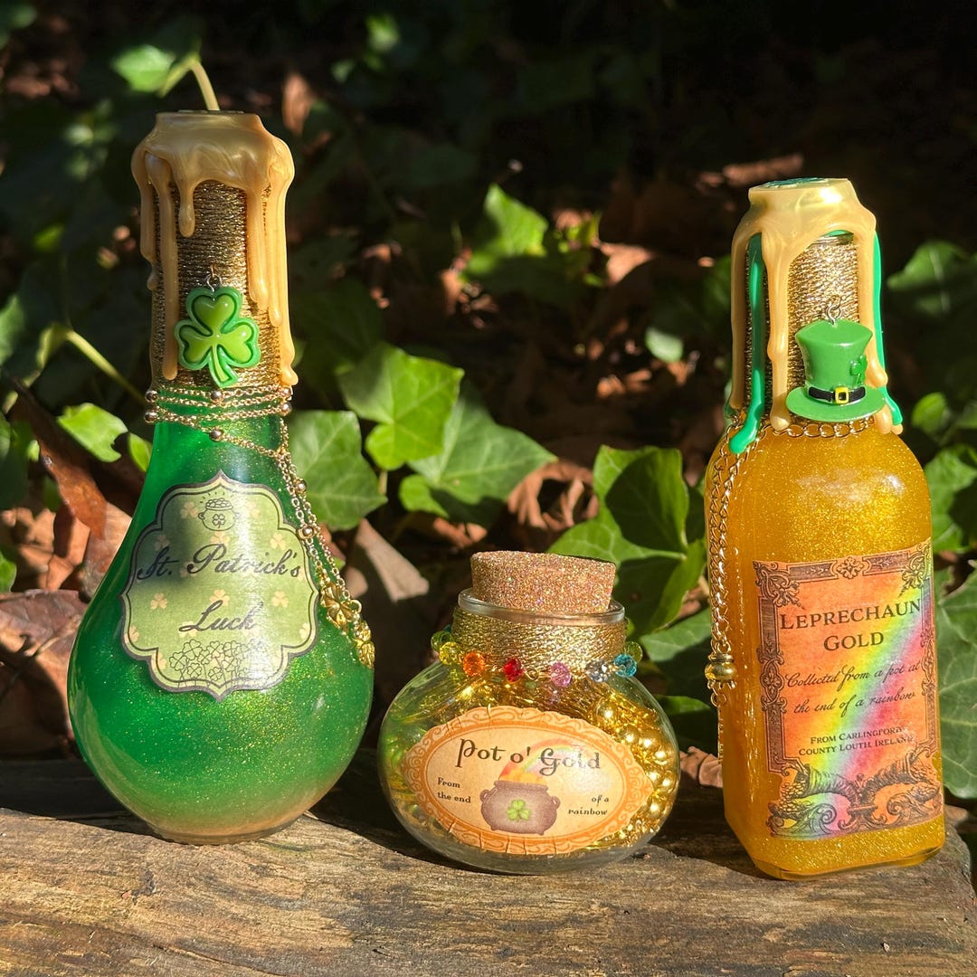 St. Patrick's Collection | 3 Bottle Set | Color Changing Decorative ...