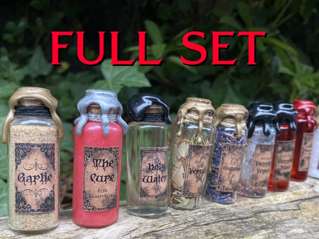 FULL SET MINI Vampire Potions | Decorative Potion Bottles | Halloween ...