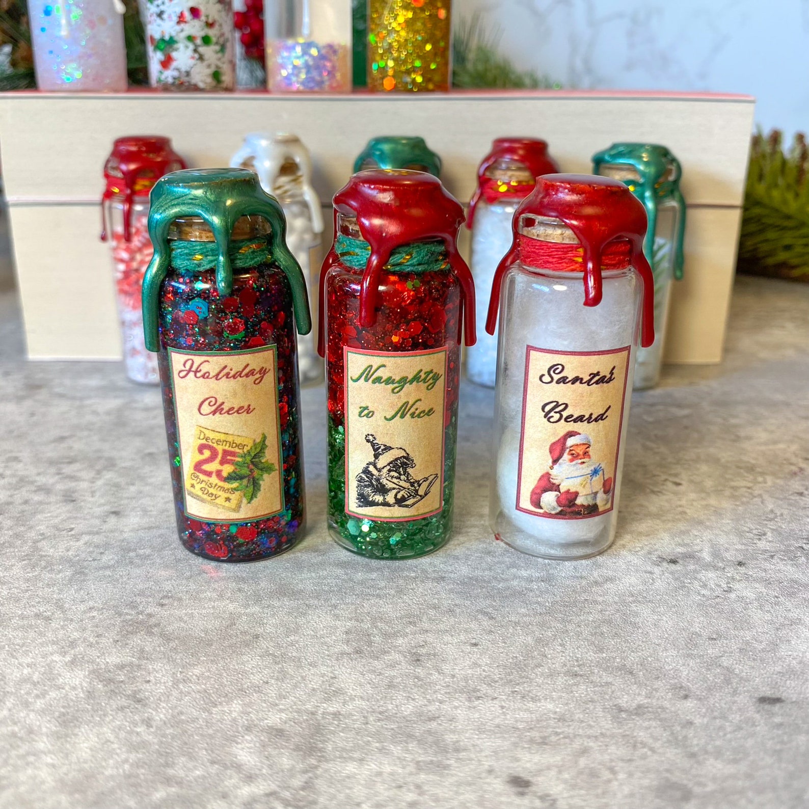 MINI Christmas Potions | Decorative Potion Bottle | Holiday Santa Decor ...