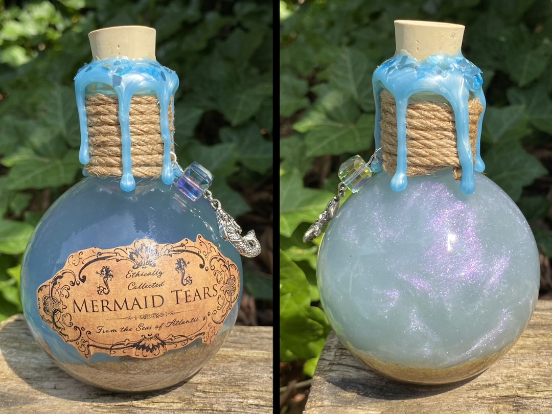 Mermaid Tears | Decorative Color Changing Potion Bottle | Fantasy Mythology Prop | Bookshelf ...