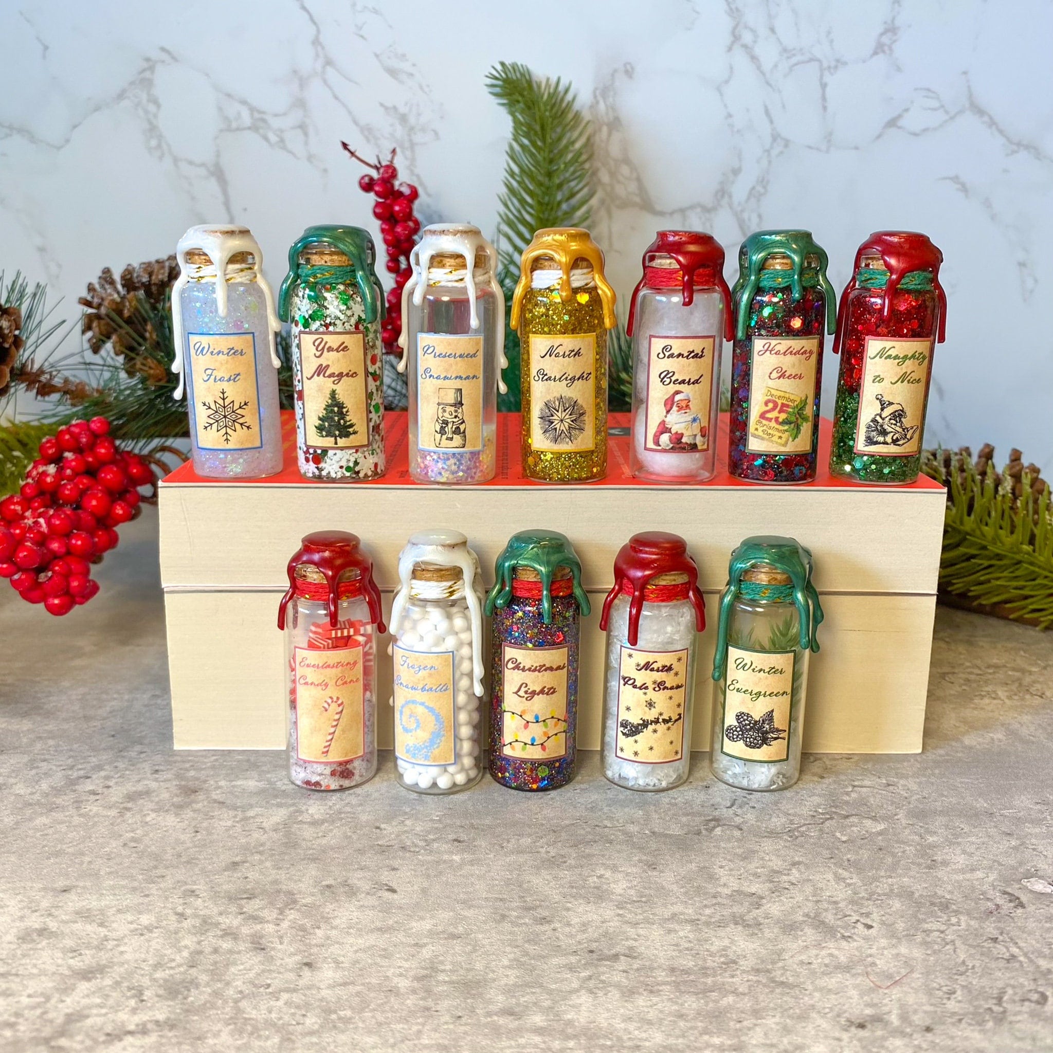 MINI Christmas Potions | Decorative Potion Bottle | Holiday Santa Decor ...