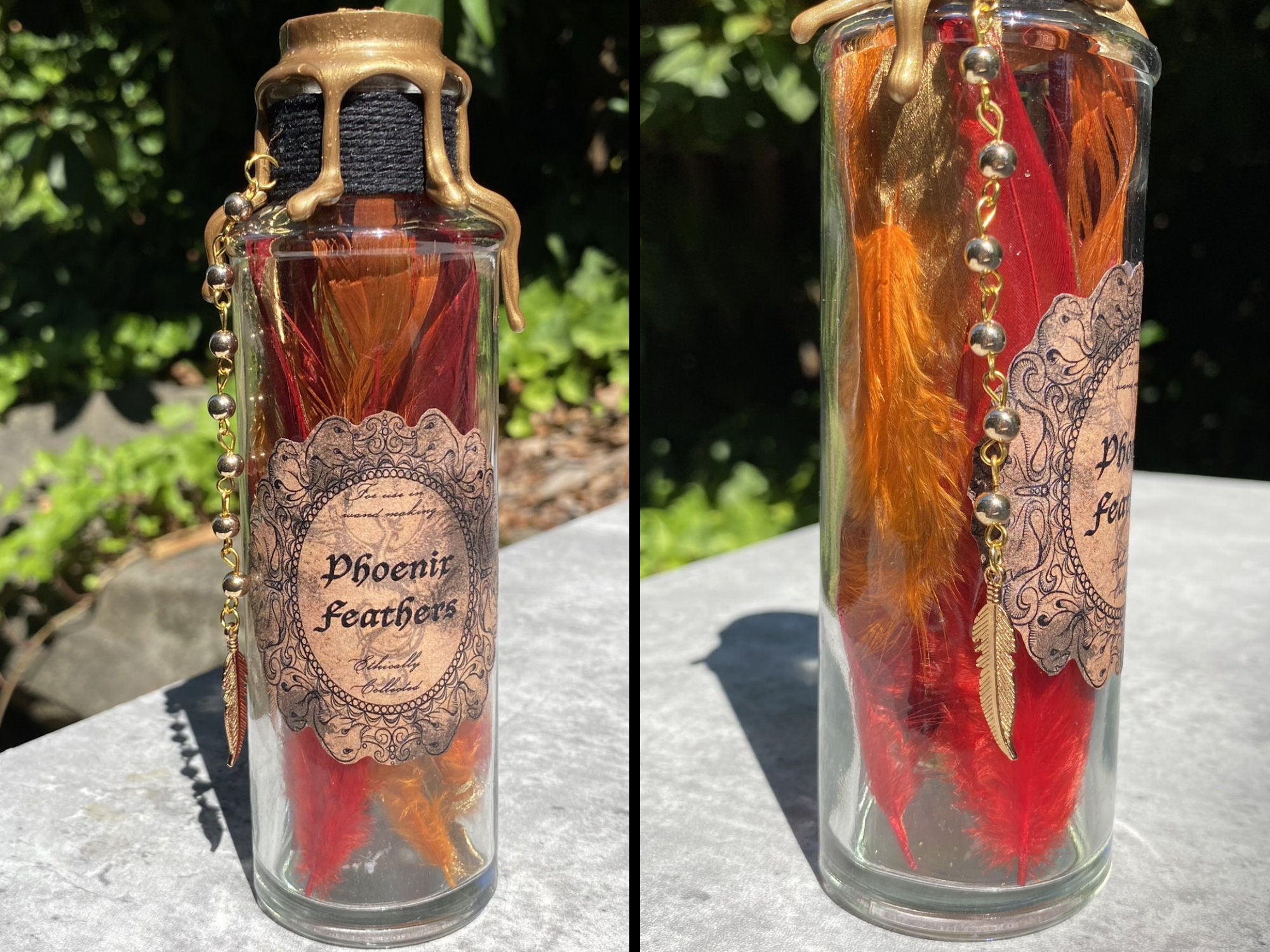 Phoenix Feathers | Magical Apothecary Potion Bottle | Wizard Prop ...