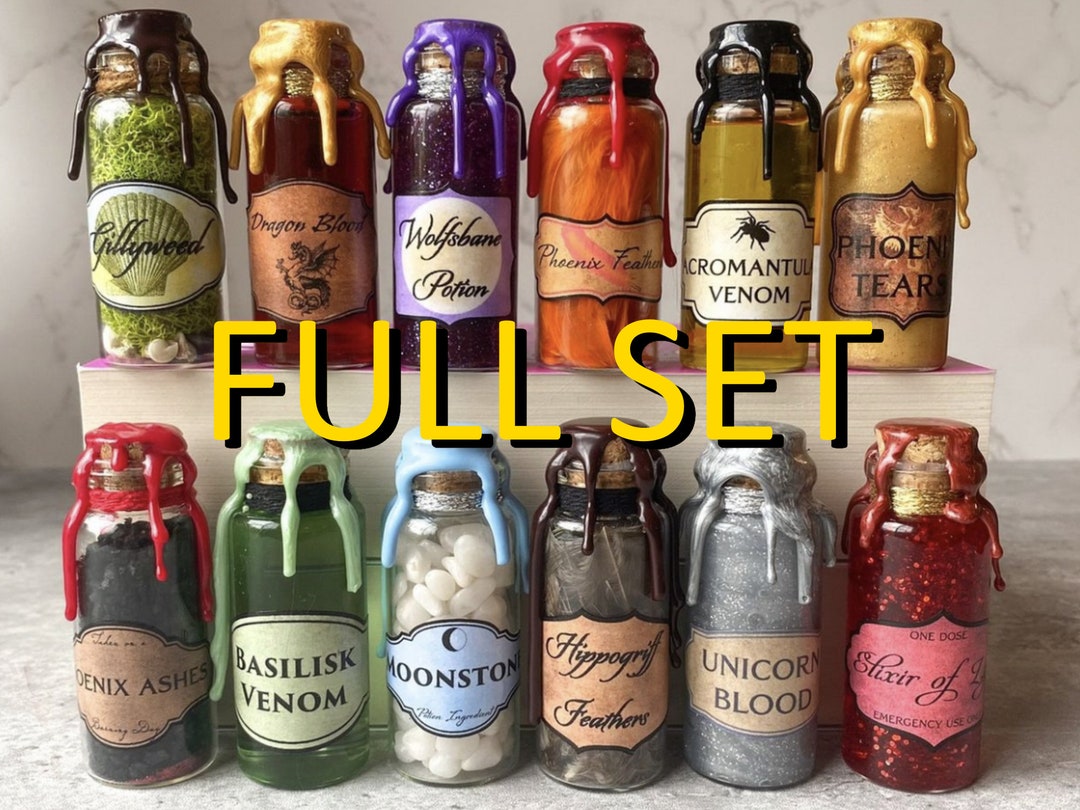 FULL SET MINI Magical Potions | Magical Apothecary Potion Bottle ...