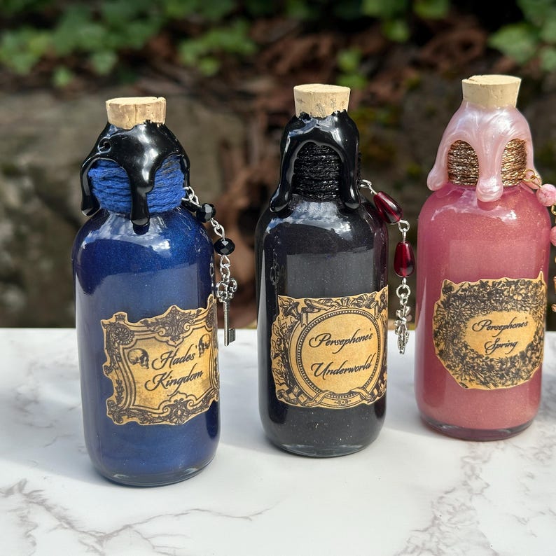 MINI Persephone & Hades | Greek Mythology Color Changing Potion Bottles ...