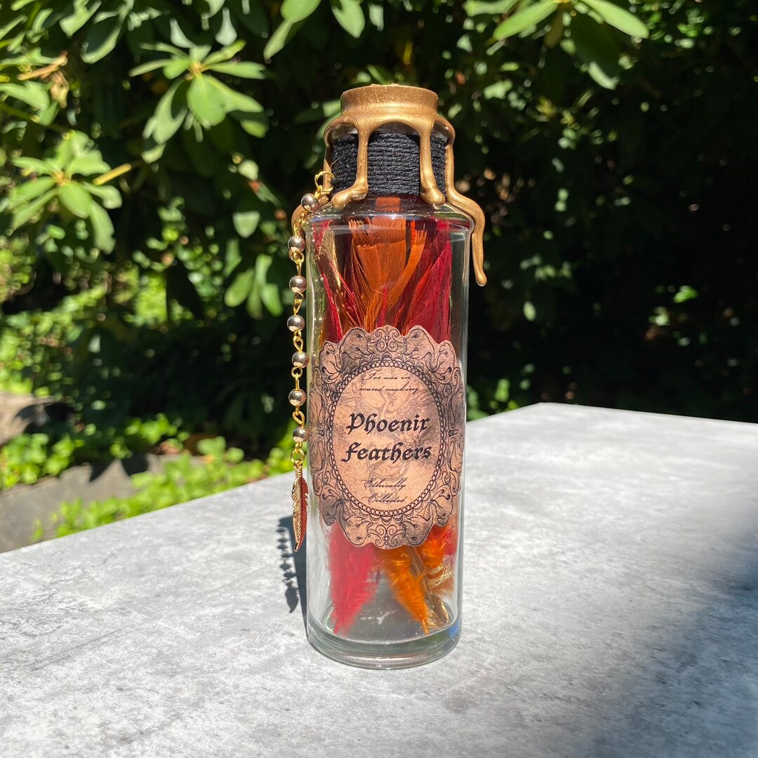 Phoenix Feathers | Magical Apothecary Potion Bottle | Wizard Prop ...