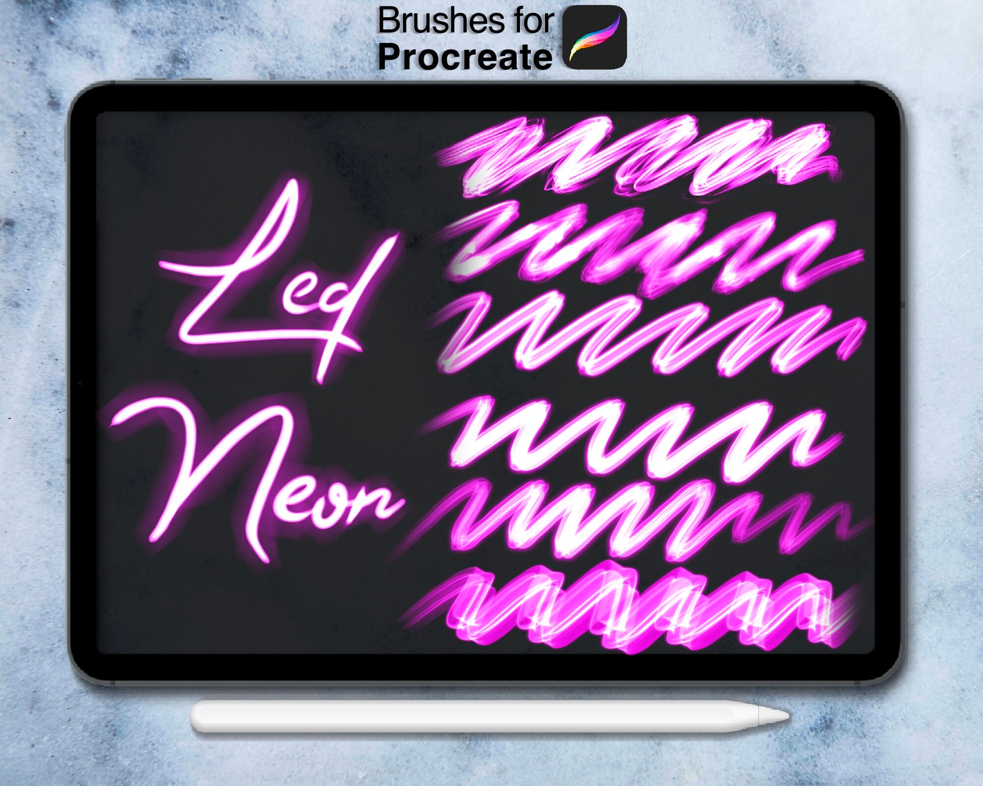 35 Neon Procreate Brush Set | Light Brushes With Many Glow Effects ...