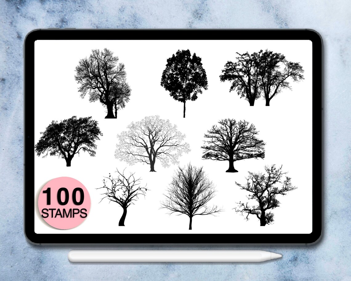 100 Procreate Tree Stamps Pine Tree Palm Tree.. Procreate | Etsy