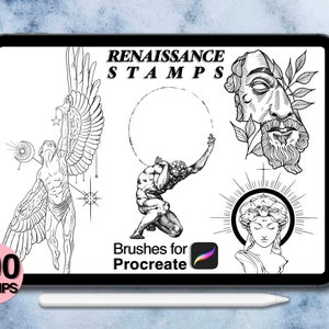 100 Procreate Renaissance Stamps | Procreate Brushes | Tattoo Style ...