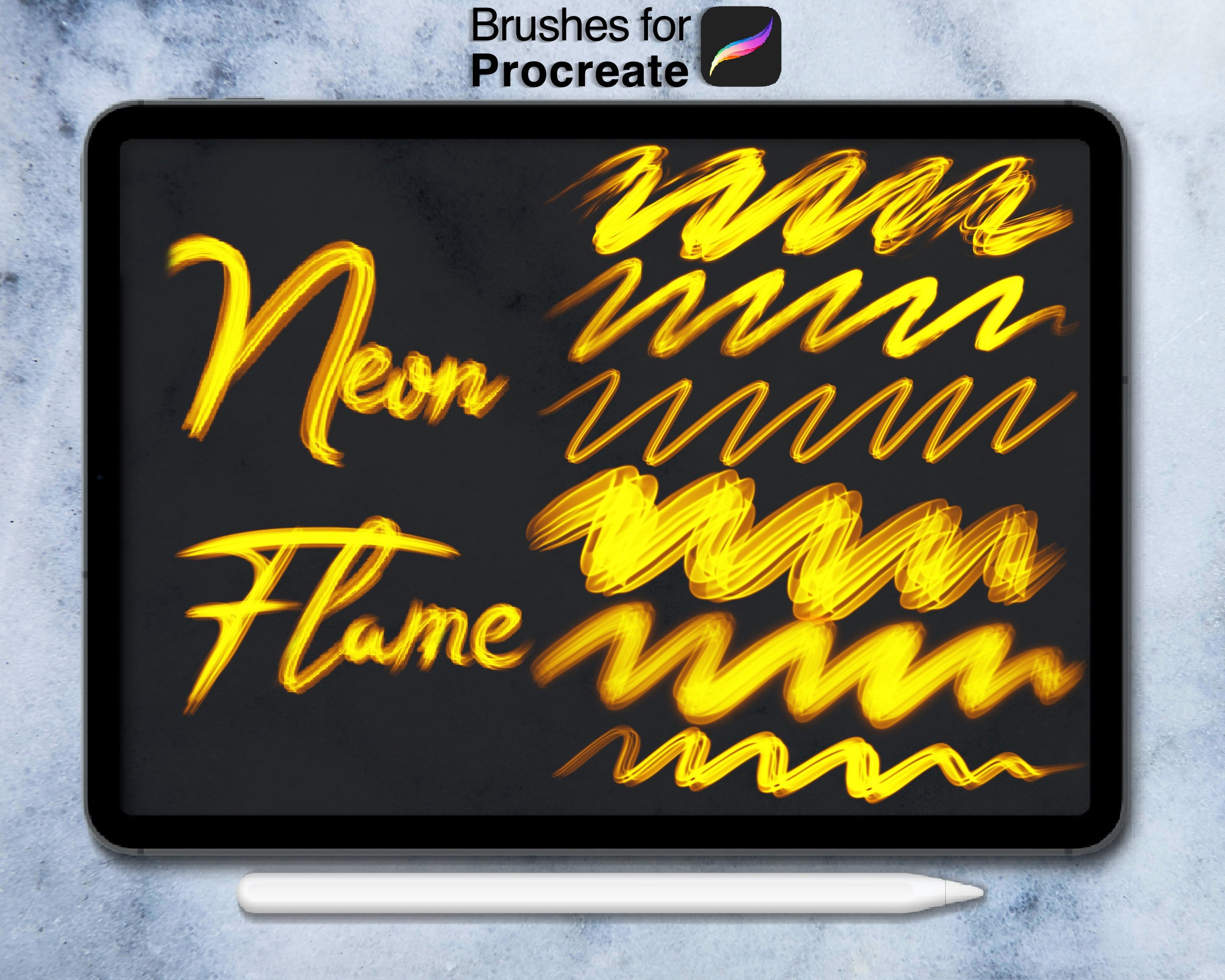 35 Neon Procreate Brush Set | Light Brushes With Many Glow Effects ...