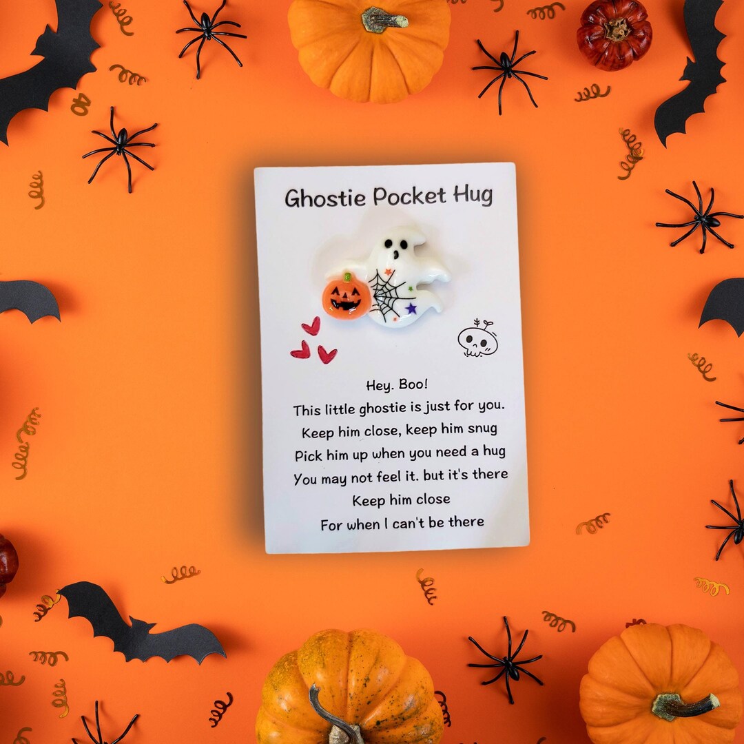 Ghost Pocket Hug Halloween Gift-gothic Halloween Cute Tiny Resin Gift ...