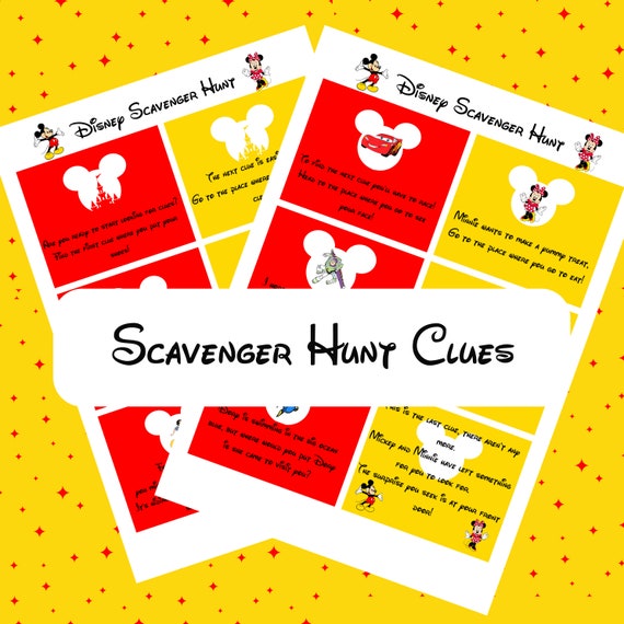 Disney Reveal Scavenger Hunt Printable