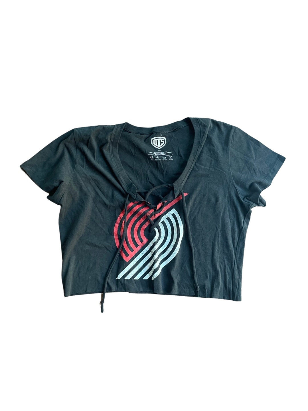 Portland Trailblazers Repurposed Lace up Crop Tee - Etsy