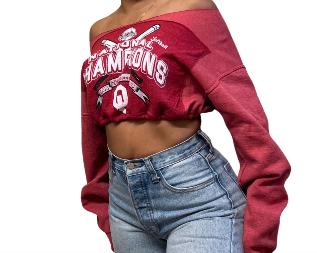 Oklahoma Sooners Repurposed Adjustable Crop Sweatshirt - Etsy
