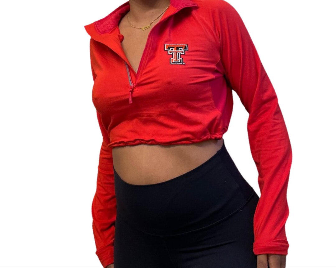 Texas Tech Repurposed Crop Zip Hoodie - Etsy