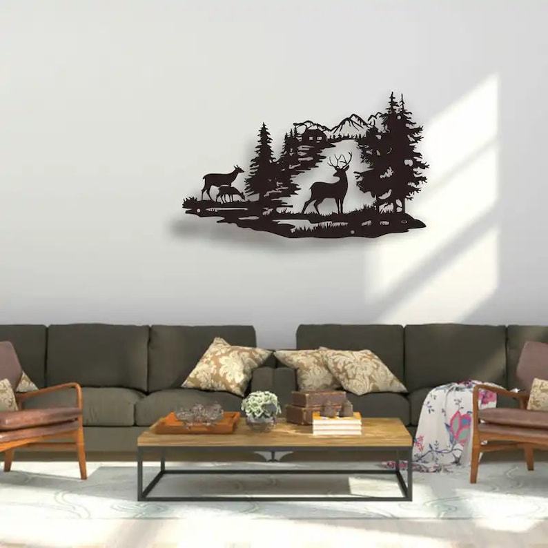Forest Elk Metal Wall Art Stunning Indoor Decoration for Home ...
