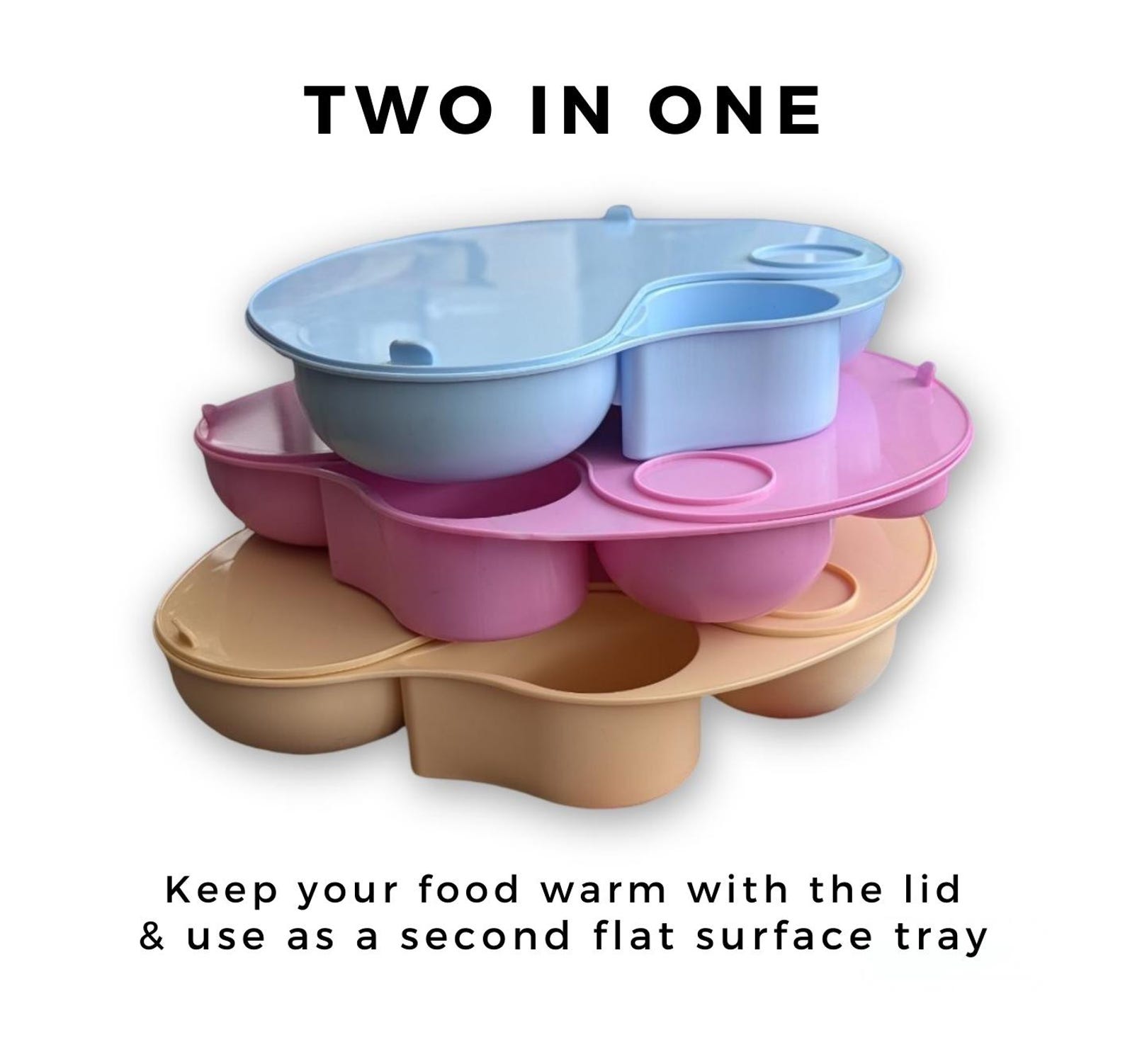 Number 1 Food Lap Tray With Dividers, Lid Included, TV, Useful ...