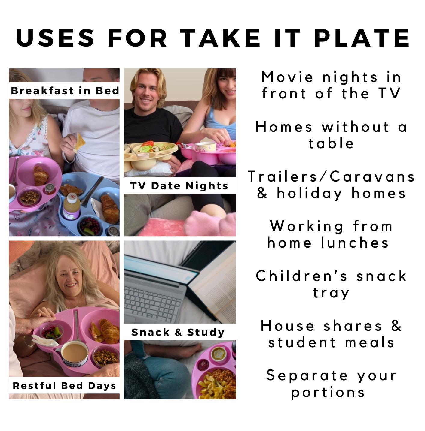 Number 1 Food Lap Tray With Dividers, Lid Included, TV, Useful ...