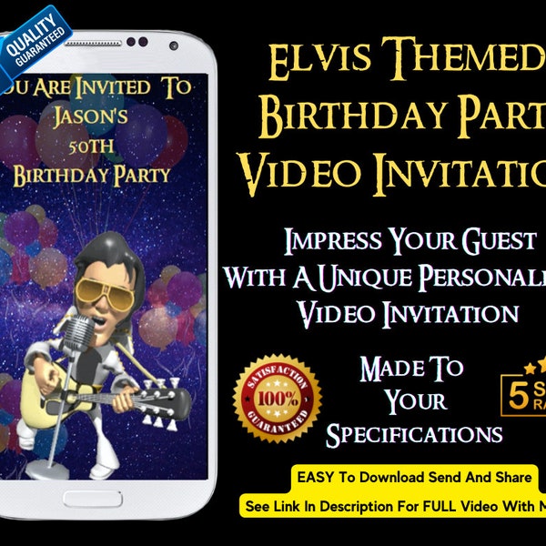 Elvis Presley Party Invitations - Etsy